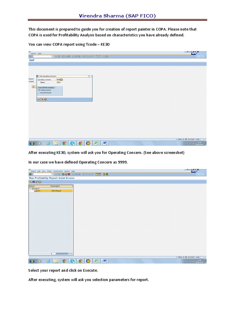 Create COPA Report Painter in SAP | PDF | Software Engineering | Areas ...