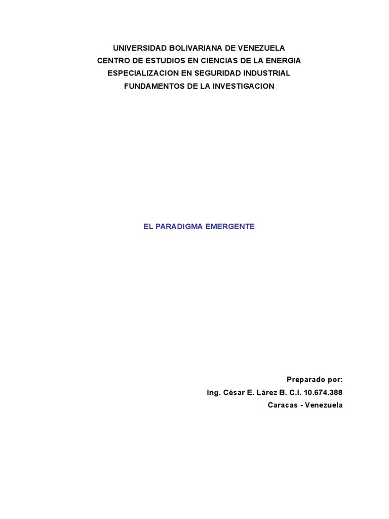 El Paradigma Emergente | PDF | Paradigma | Science