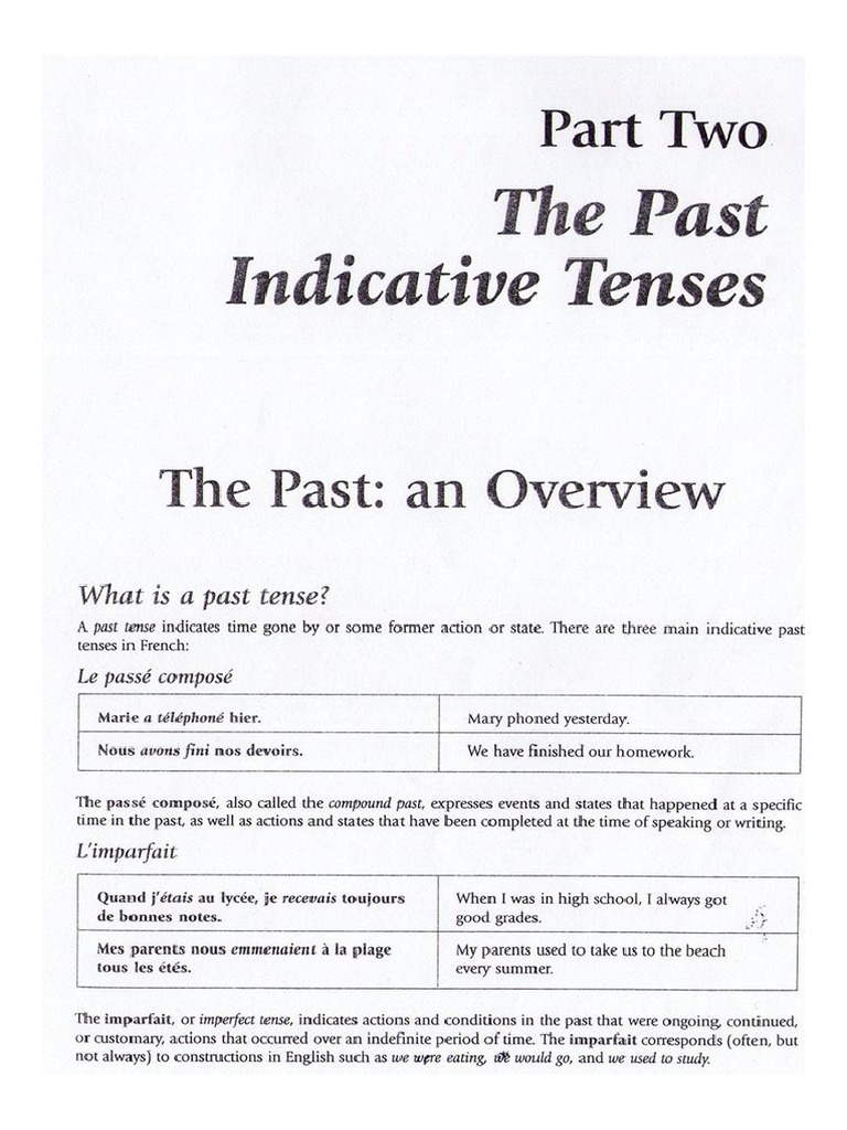 French Past Tense | PDF