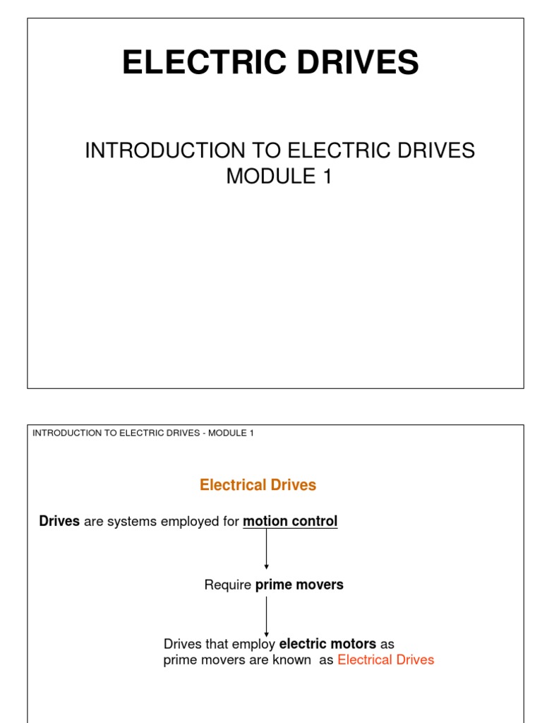 Introduction To Electric Drives | PDF | Electric Motor | Rectifier