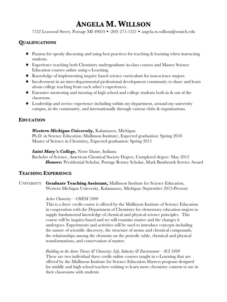 Angela CV | PDF | Science Education | Educational Technology