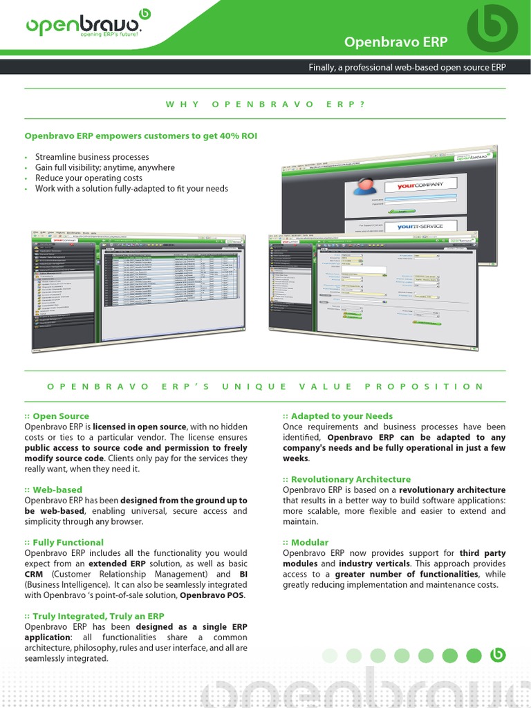 Openbravo Brochure | PDF | Invoice | Enterprise Resource Planning