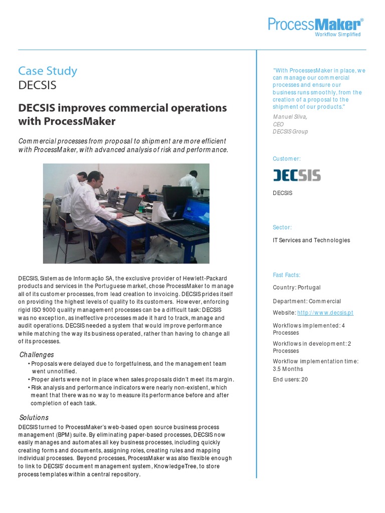 Case Study Decsis | PDF | Business Process | Business Process Management