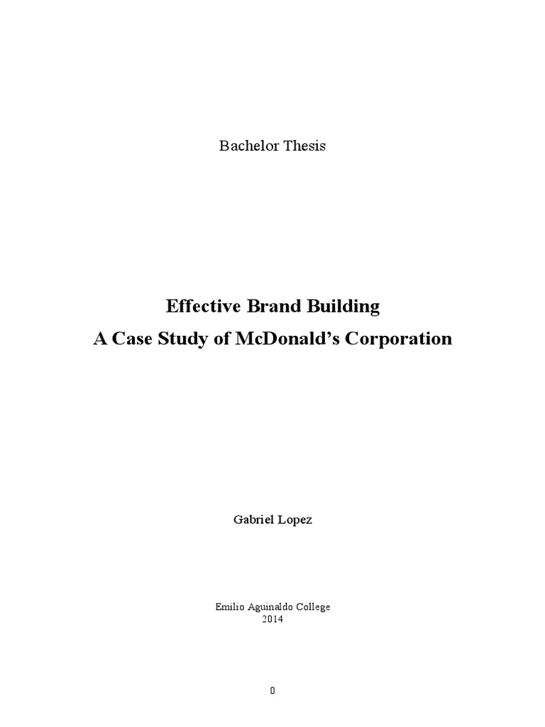 Effective Brand Building A Case Study of McDonald's Corporation | PDF ...