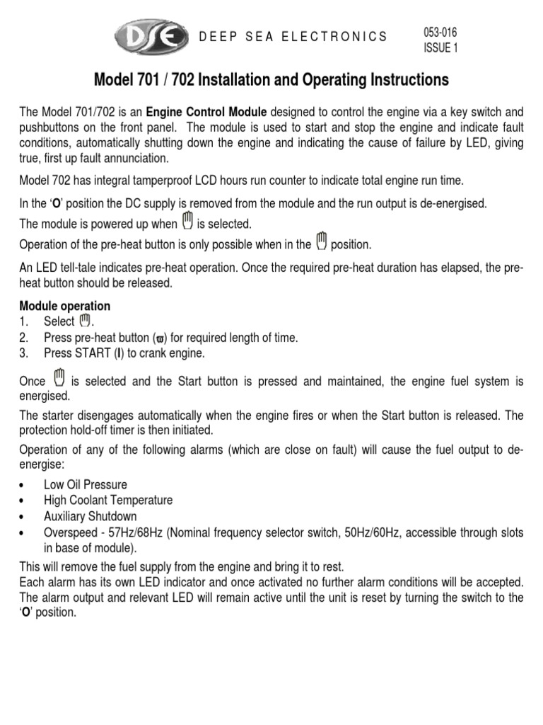 Model 701 / 702 Installation and Operating Instructions | PDF | Engines ...