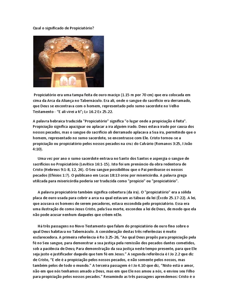 Qual o Significado de Propiciatório | PDF | Arca da Aliança | Monarquia