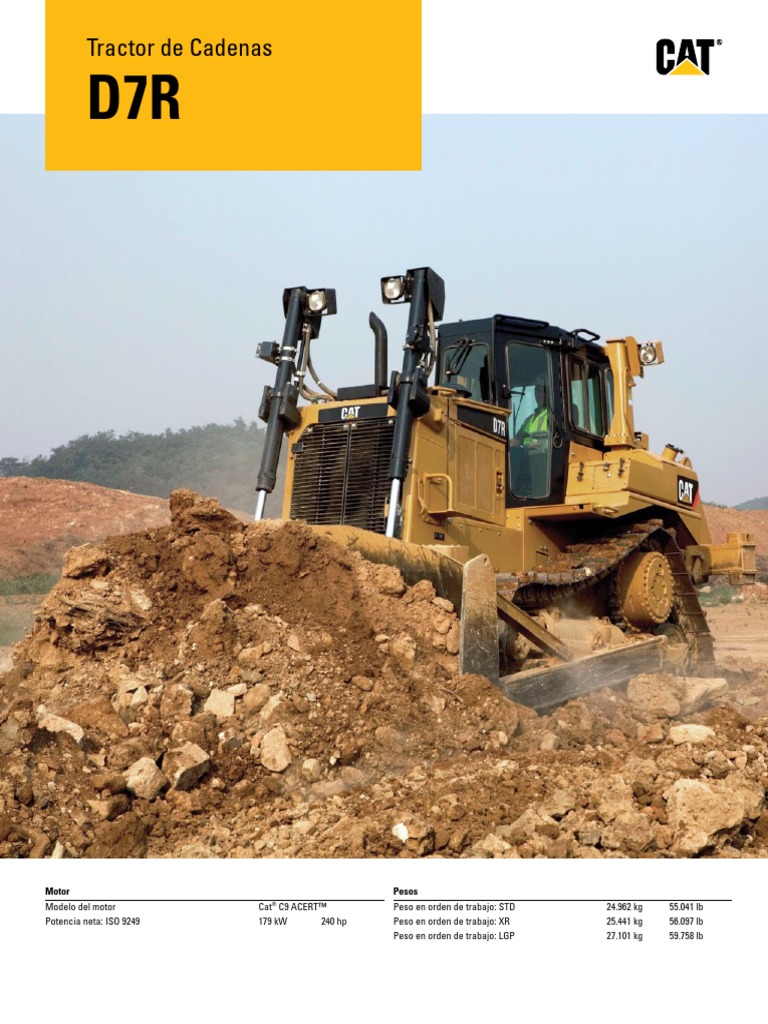 Cat D7R Tractor de Cadena | PDF | Aluminio | Esfuerzo de torsión