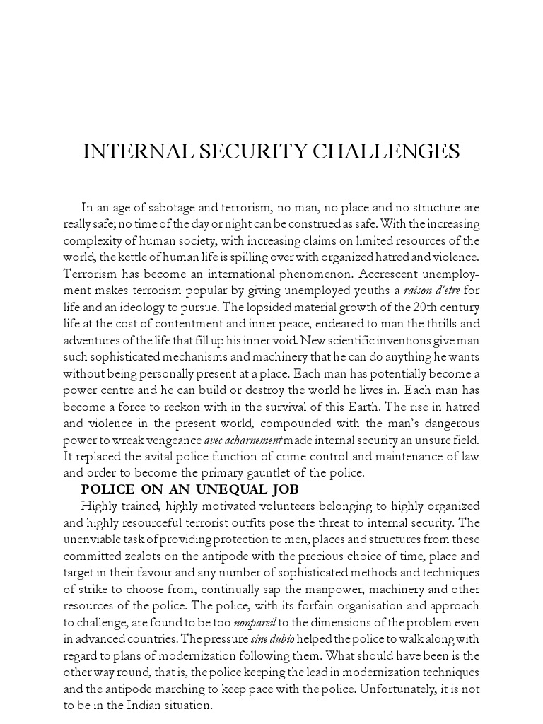 Internal Security Challenges: Police On An Unequal Job | PDF | Police ...