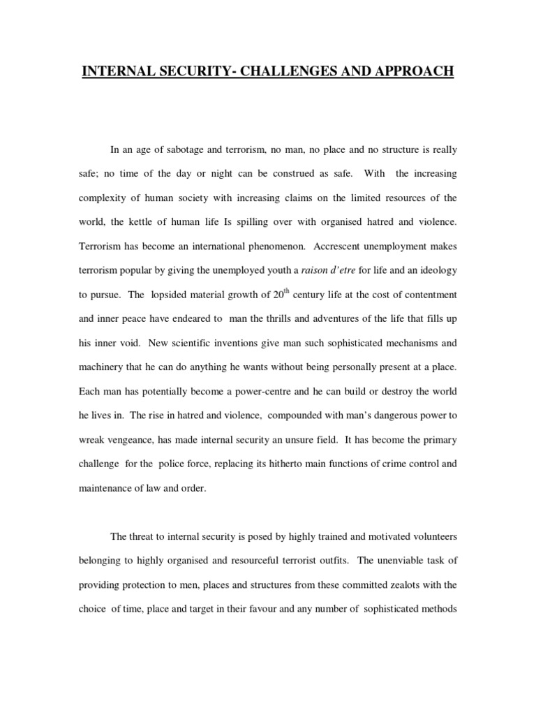 Internal Security | PDF | Sabotage | Violence