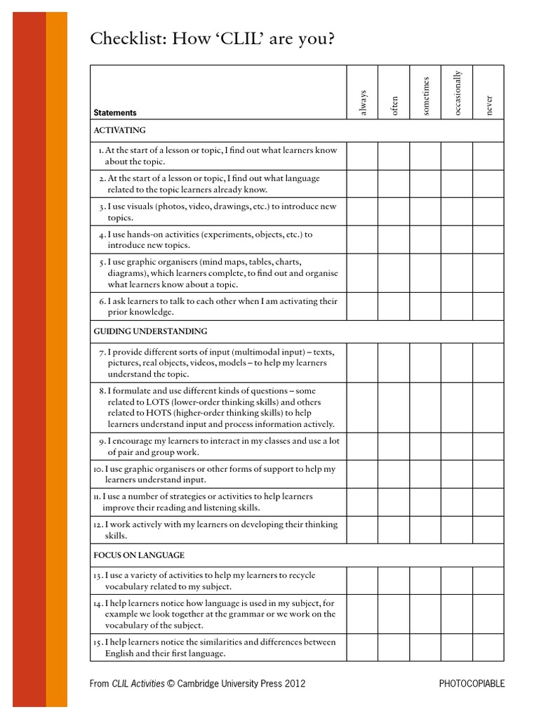 Checklist How | PDF | English Language | Vocabulary