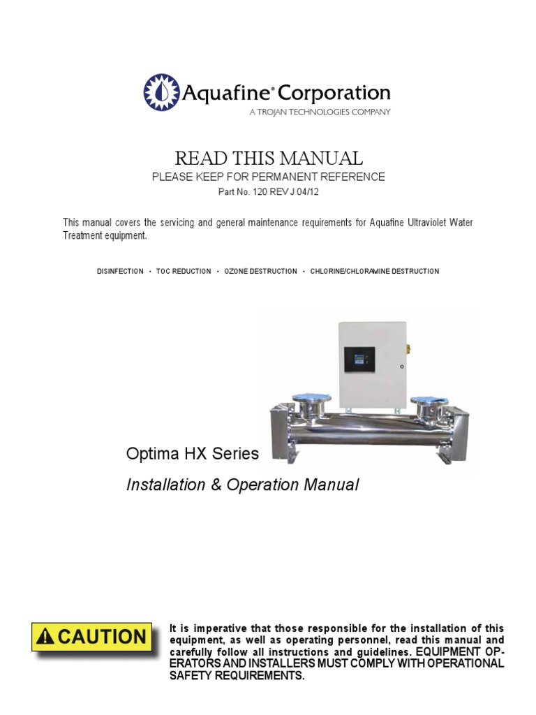 120 Optima HX Manual RevJ | PDF | Occupational Safety And Health ...