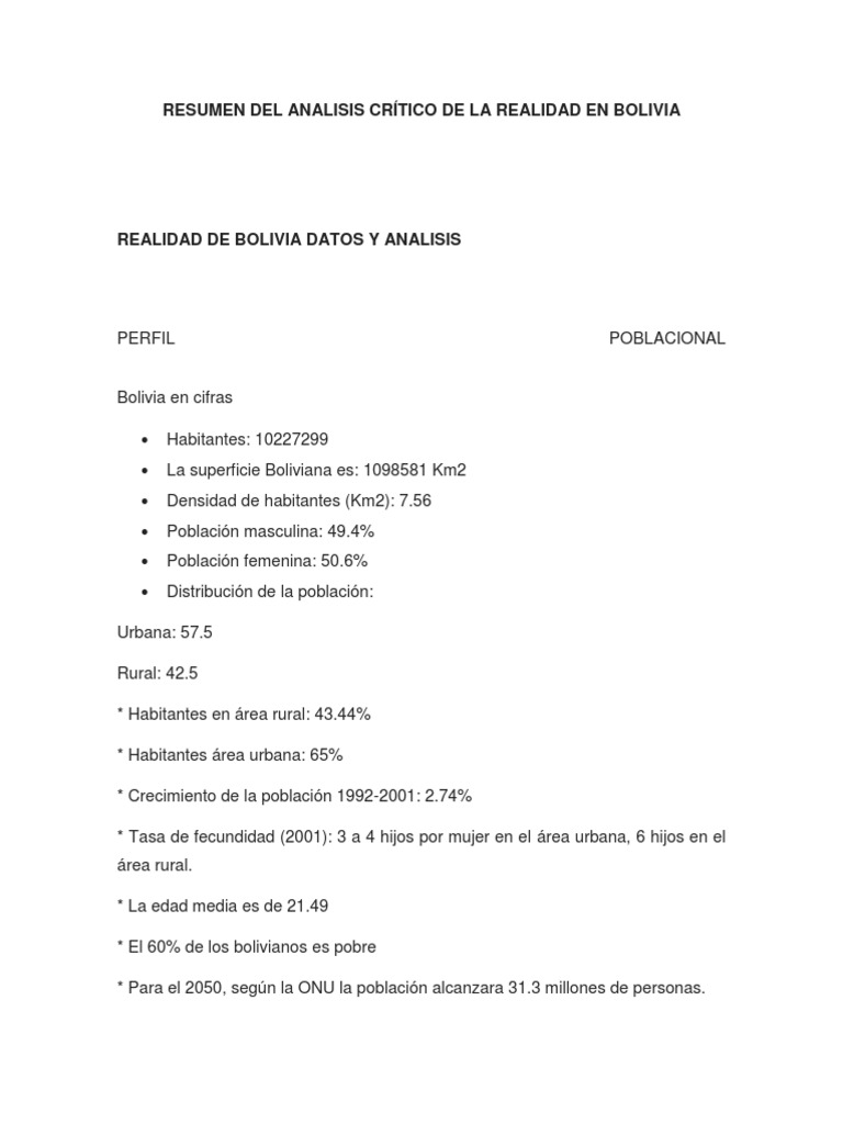 Analisis Crítico De La Realidad Pdf Vih Sida Deforestación