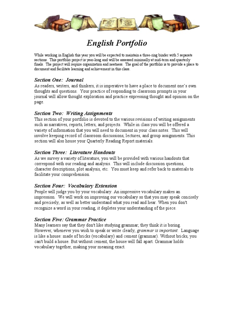English Portfolio | PDF | Vocabulary | Reading Comprehension