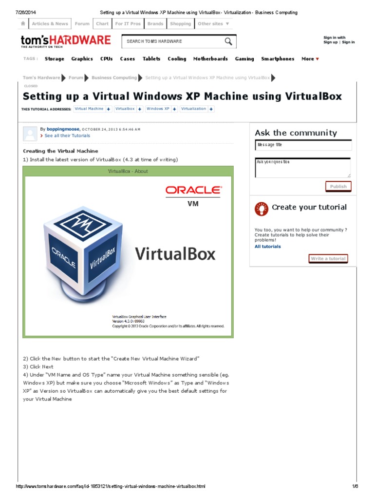 Installing Windows XP Machine using VirtualBox.pdf | Virtual Machine ...