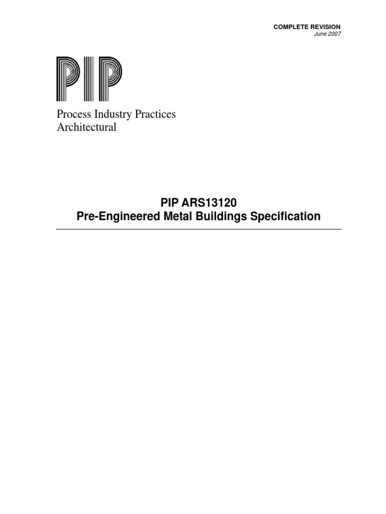PIP ARS13120 (Pre-Engineered Metal Building Specification) | PDF ...