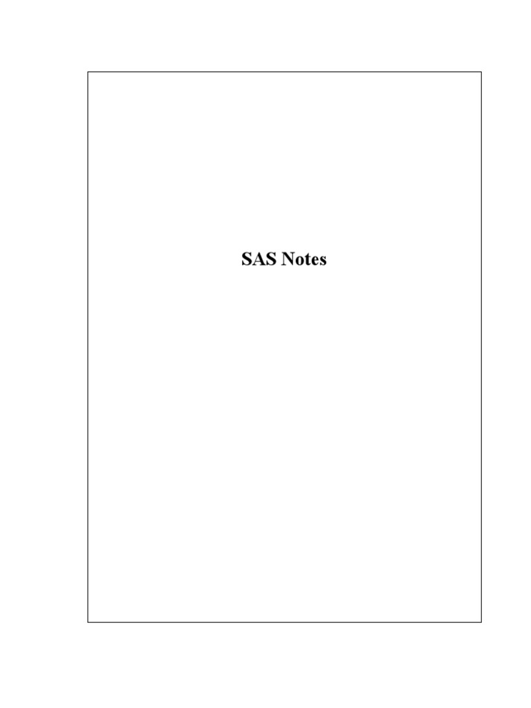 SAS Notes | PDF | Sas (Software) | Variable (Computer Science)