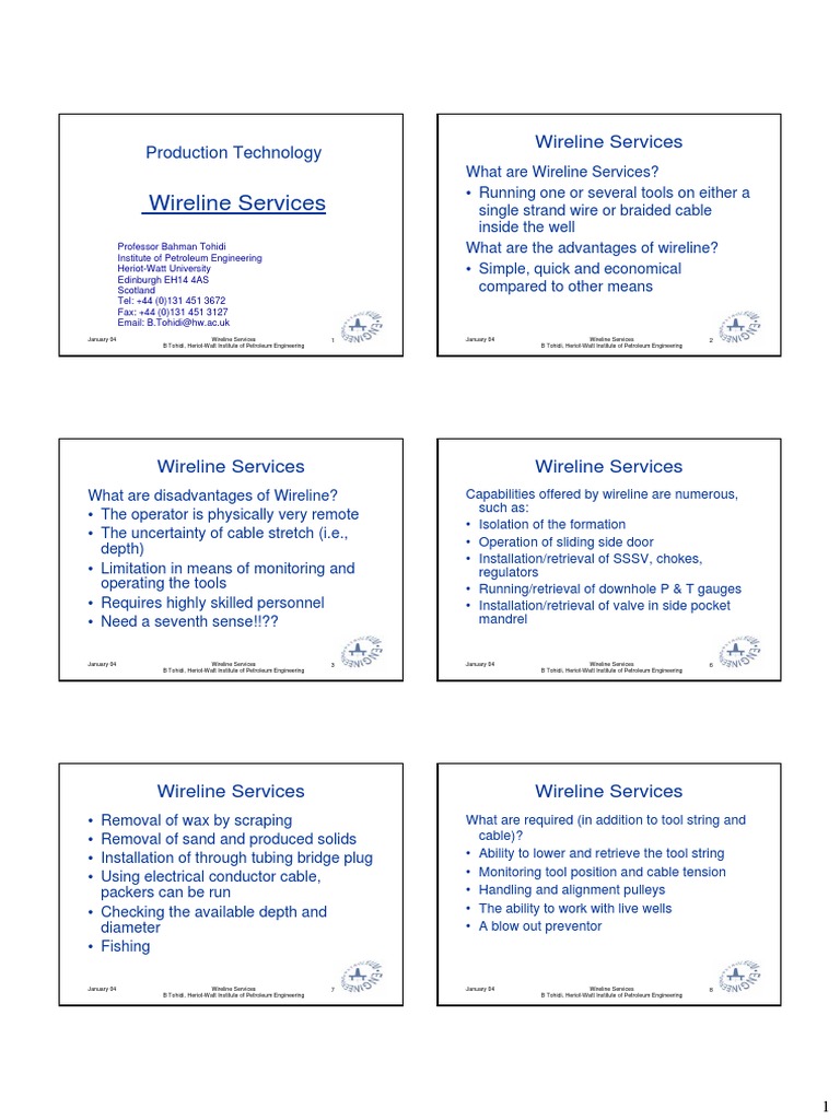 03 Wireline Services | PDF | Technology & Engineering