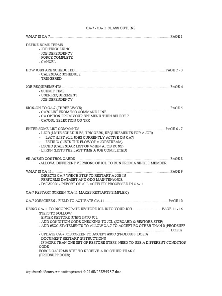 CA-7 and CA-11 Job Scheduling Guide | PDF