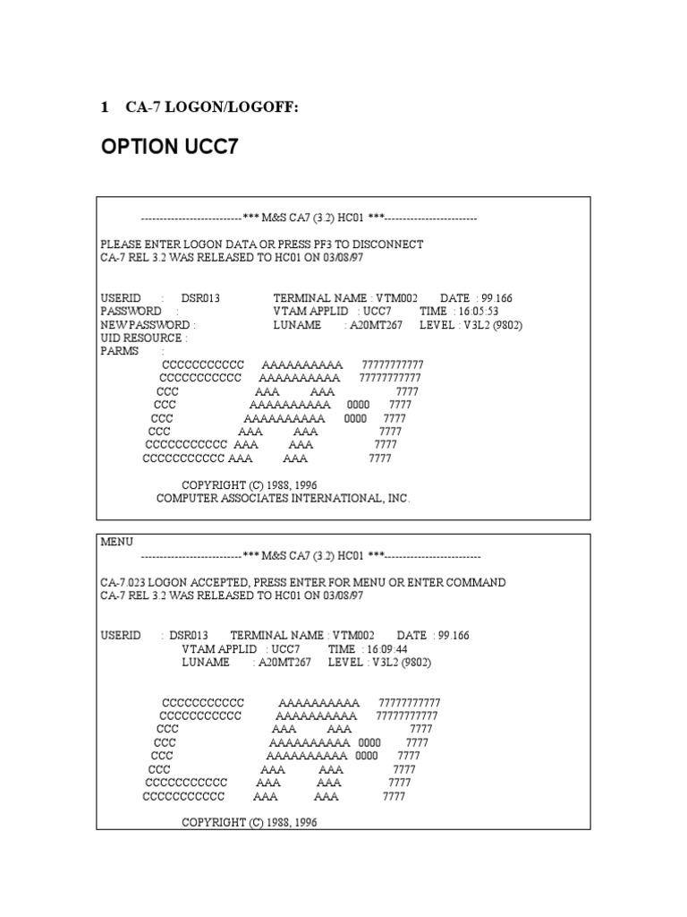 CA7 Screens | PDF | Input/Output | Computer Engineering