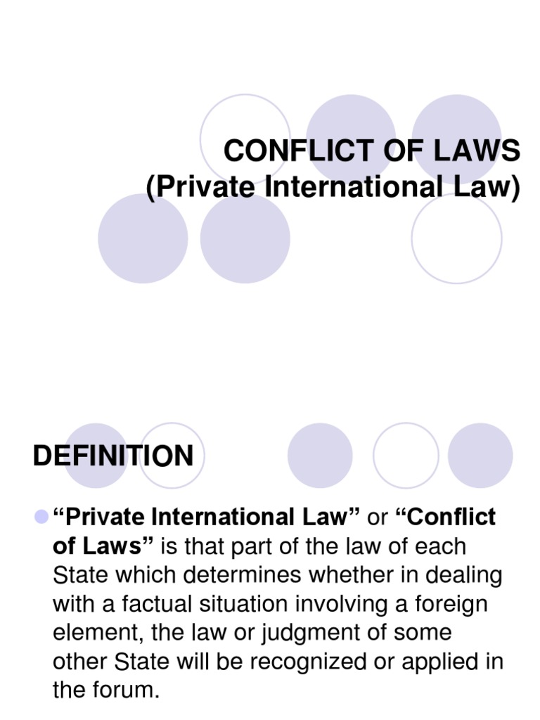 Conflict of Laws | PDF | Domicile (Law) | Personal Jurisdiction