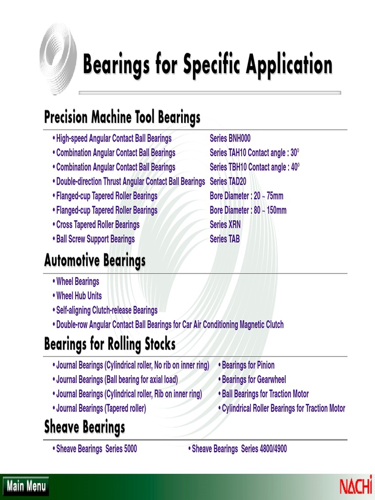 Precision Machine Tool Bearings Guide | PDF