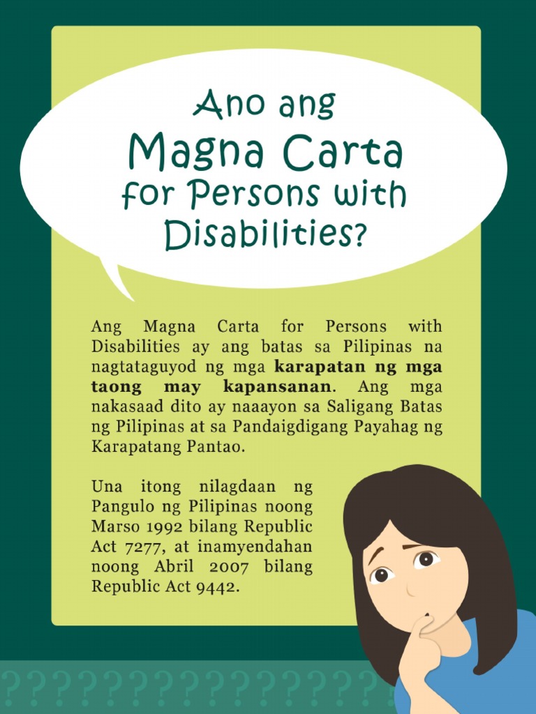 Ano Ang Magna Carta For Persons With Disabilities? | PDF