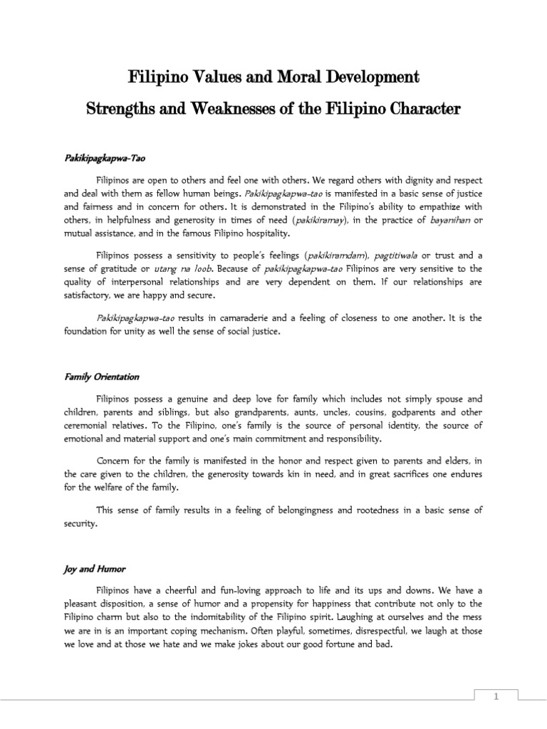 Filipino Values and Moral Development | PDF | Humour | Metaphysics Of Mind