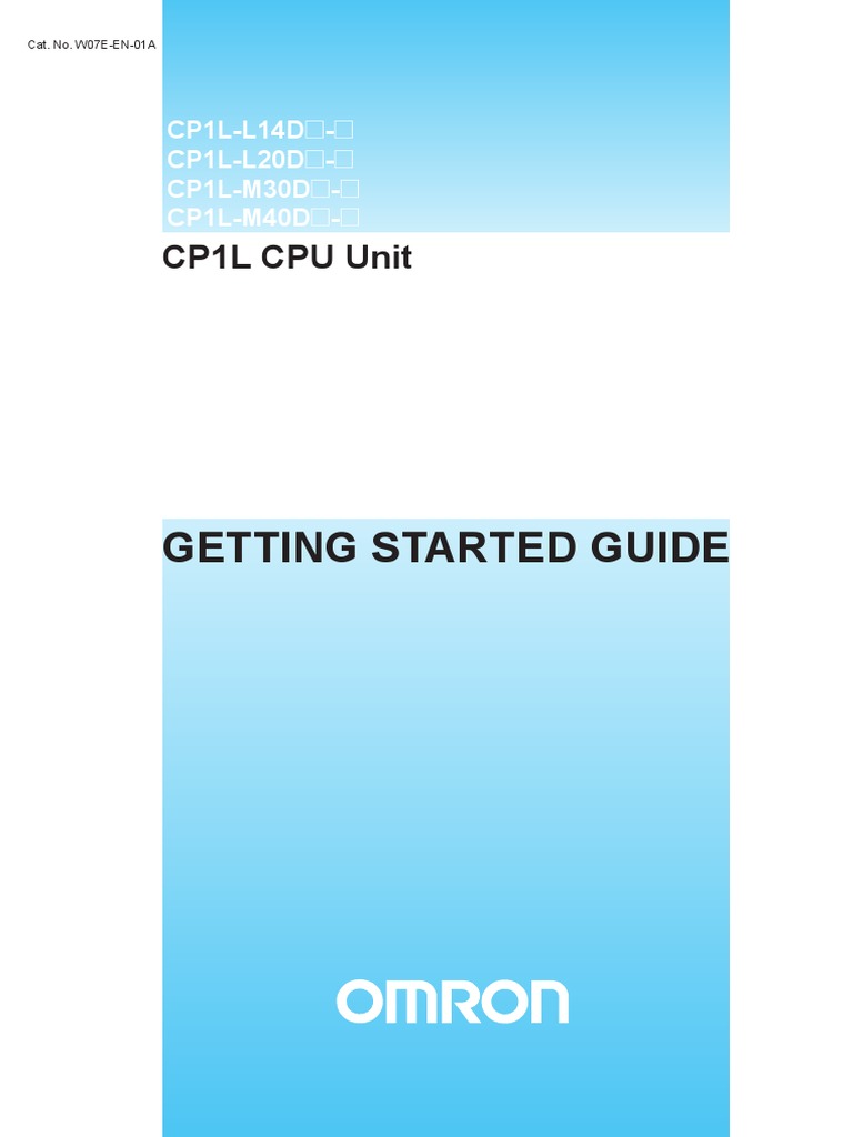 Getting Started Guide: Cp1L Cpu Unit | PDF | Programmable Logic Controller | Input/Output