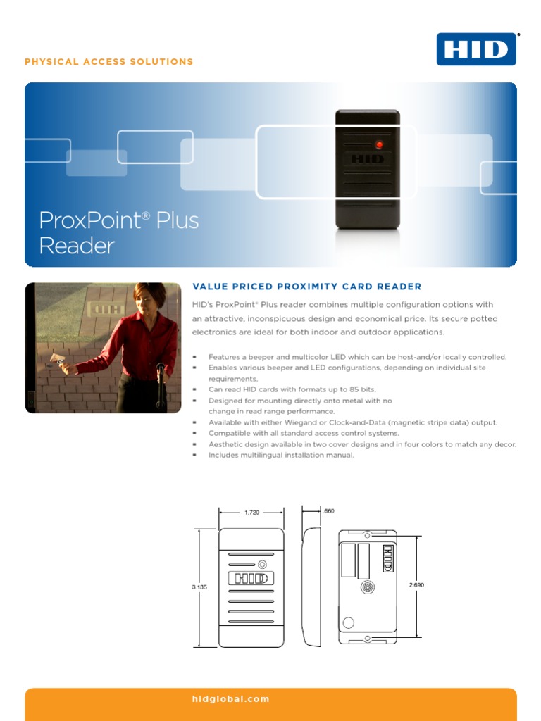 Prox Proxpoint Plus Reader Ds en | PDF | Access Control | Electronics