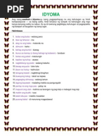 100 Idyomatikong Pahayag at Mga Kahulugan Nito | PDF