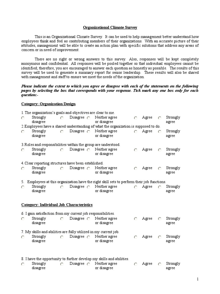Organizational Climate Survey Overview | PDF | Business Process ...