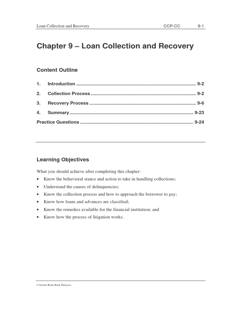 Loan Collection & Recovery in Malaysia | PDF | Repossession | Loans