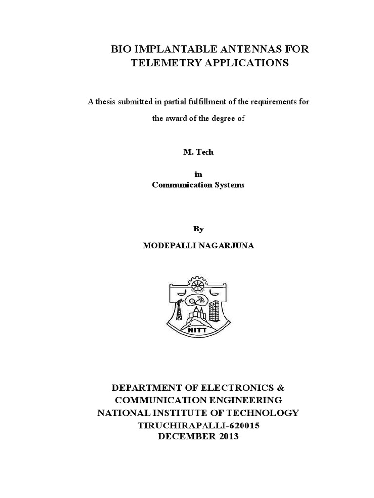 Bio Implantable Antennas For Telemetry Applications | PDF | Antenna ...