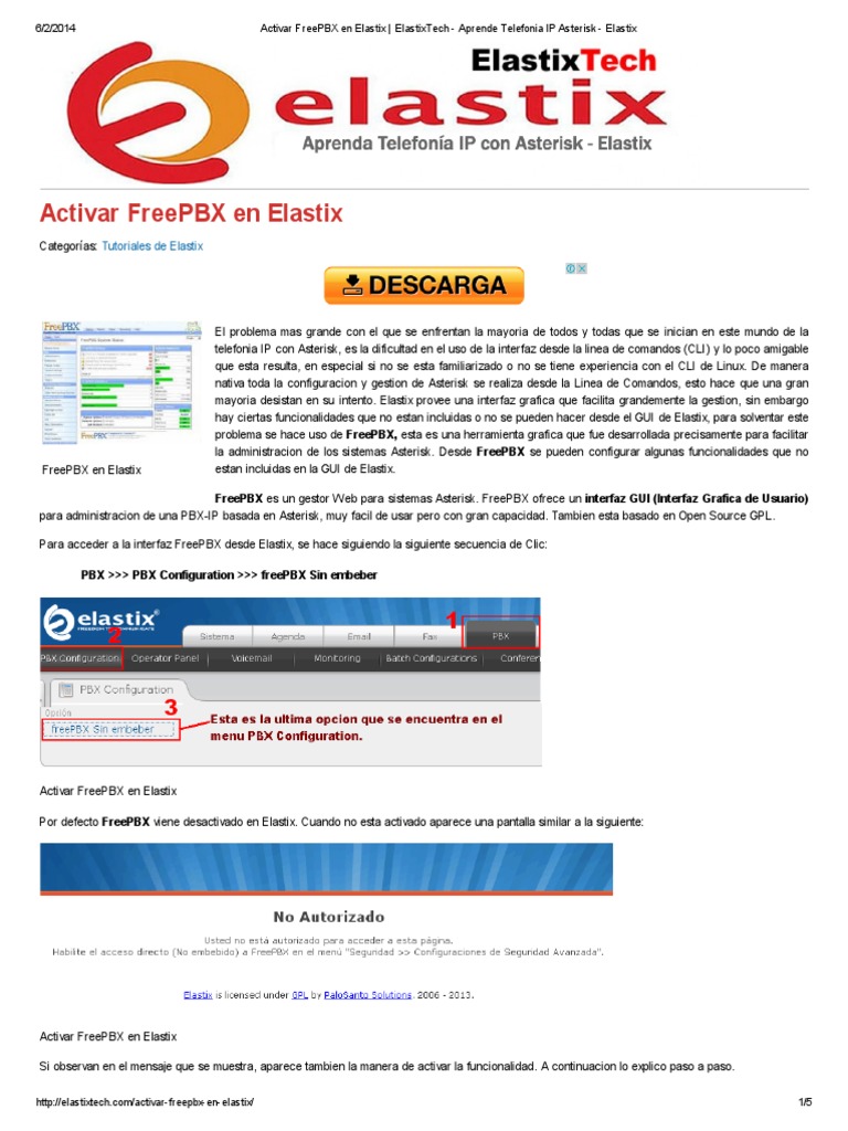 Activar FreePBX en Elastix Fácilmente | PDF