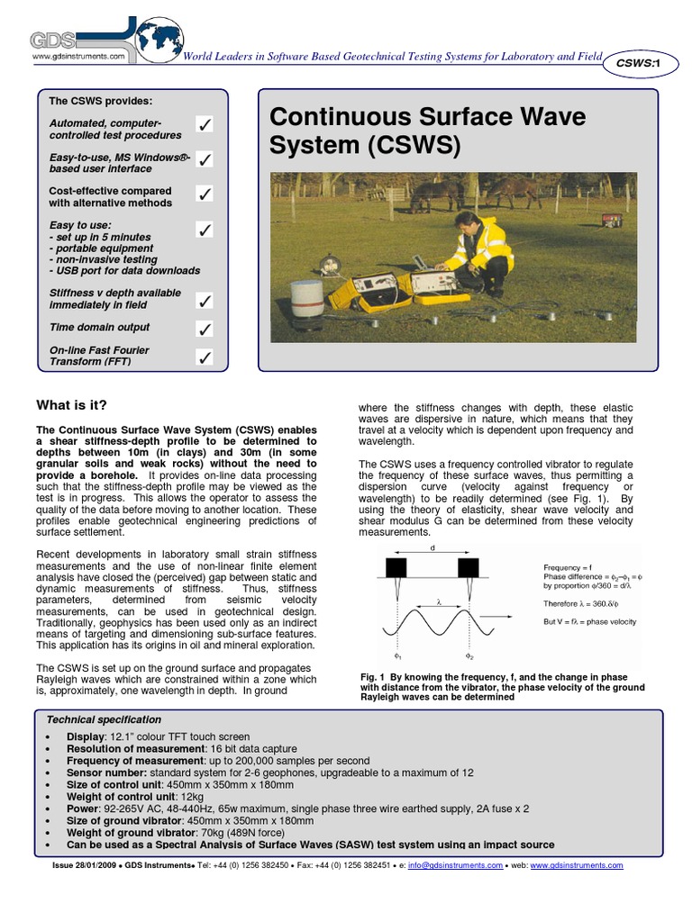 Continuous Surface Wave System (CSWS) | PDF | Waves | Geotechnical ...