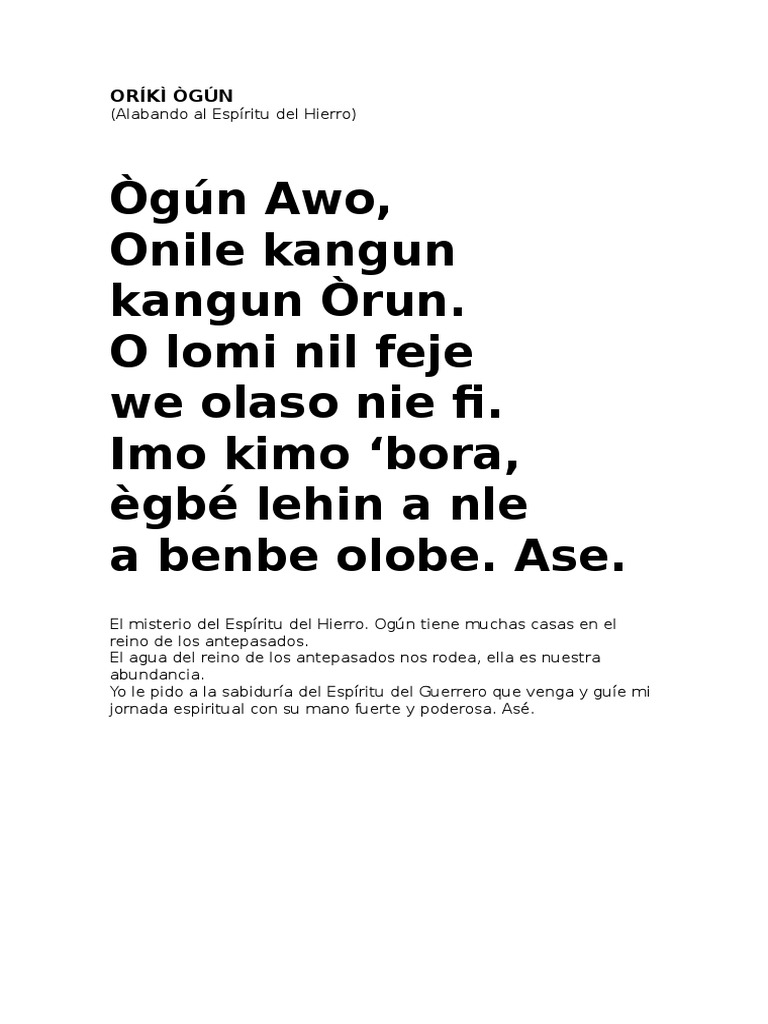 Oríkì Ògún 1 | PDF