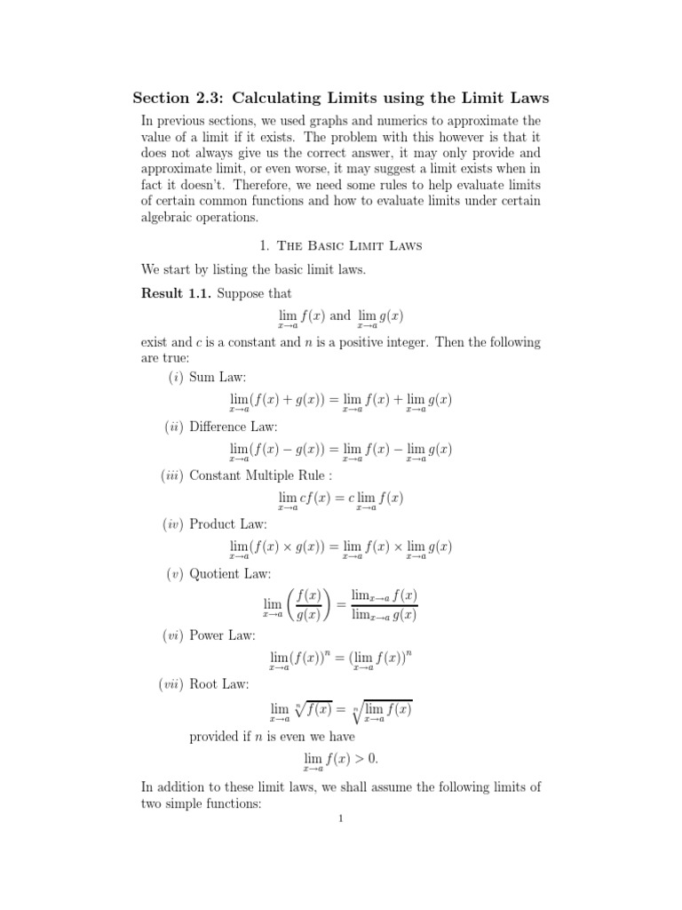 Calculating Limits | PDF | Function (Mathematics) | Complex Analysis
