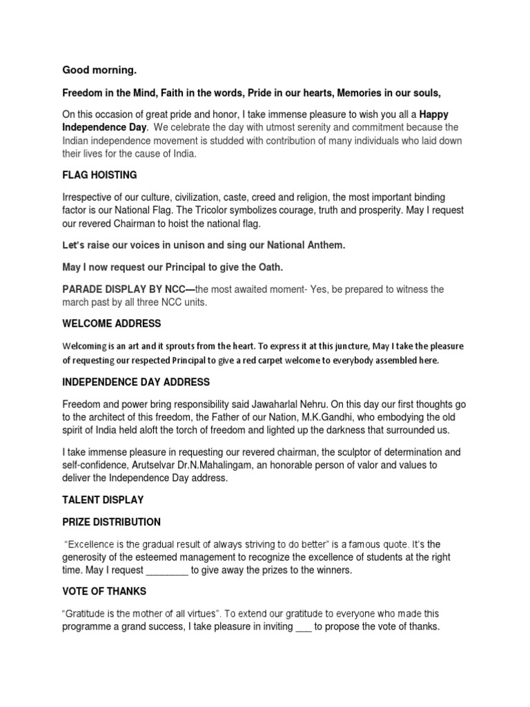 Independence Day Pdf