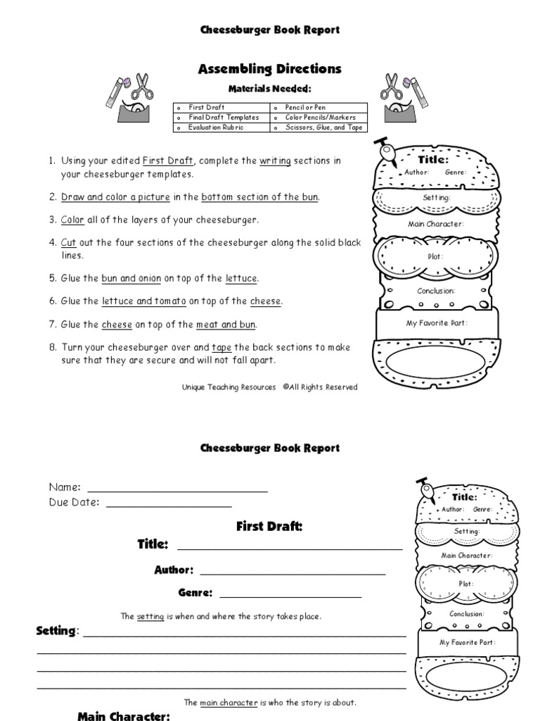1 A Cheeseburger Book Report | PDF