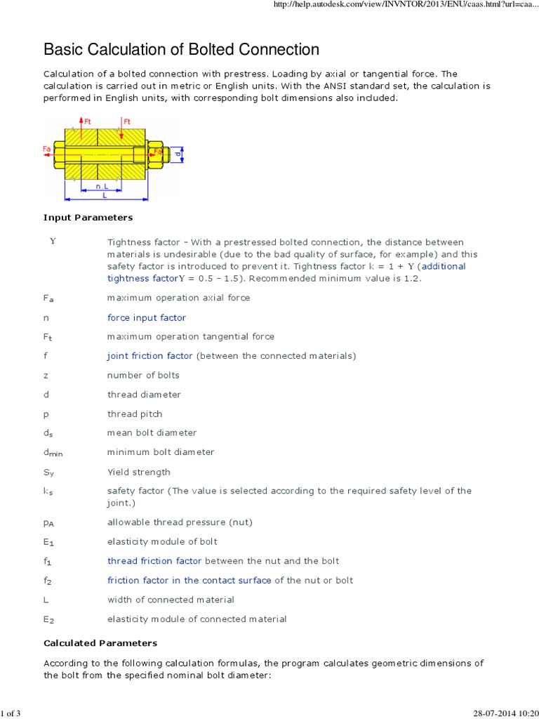 Bolt Load Calculations | PDF | Screw | Nut (Hardware)