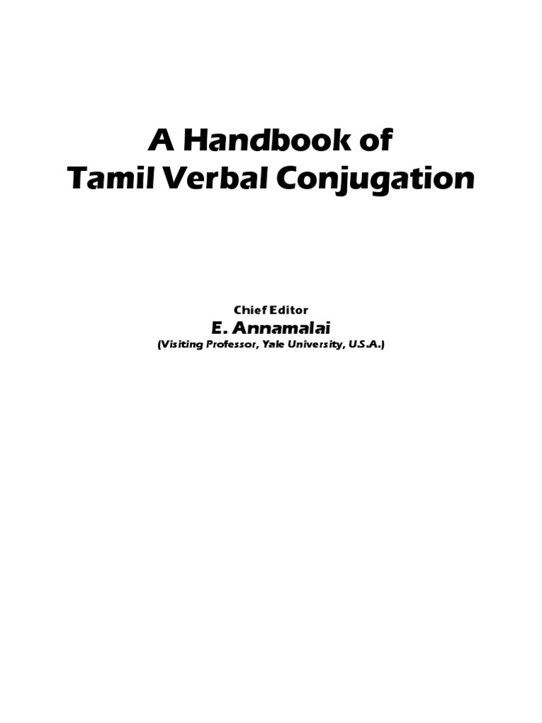 Tamil Verbal Conjugation Sample | PDF | Verb | Grammatical Tense
