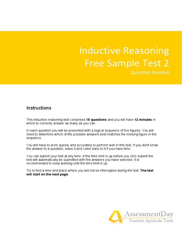 Inductive Reasoning Test2 Questions | PDF | Inductive Reasoning | Test ...