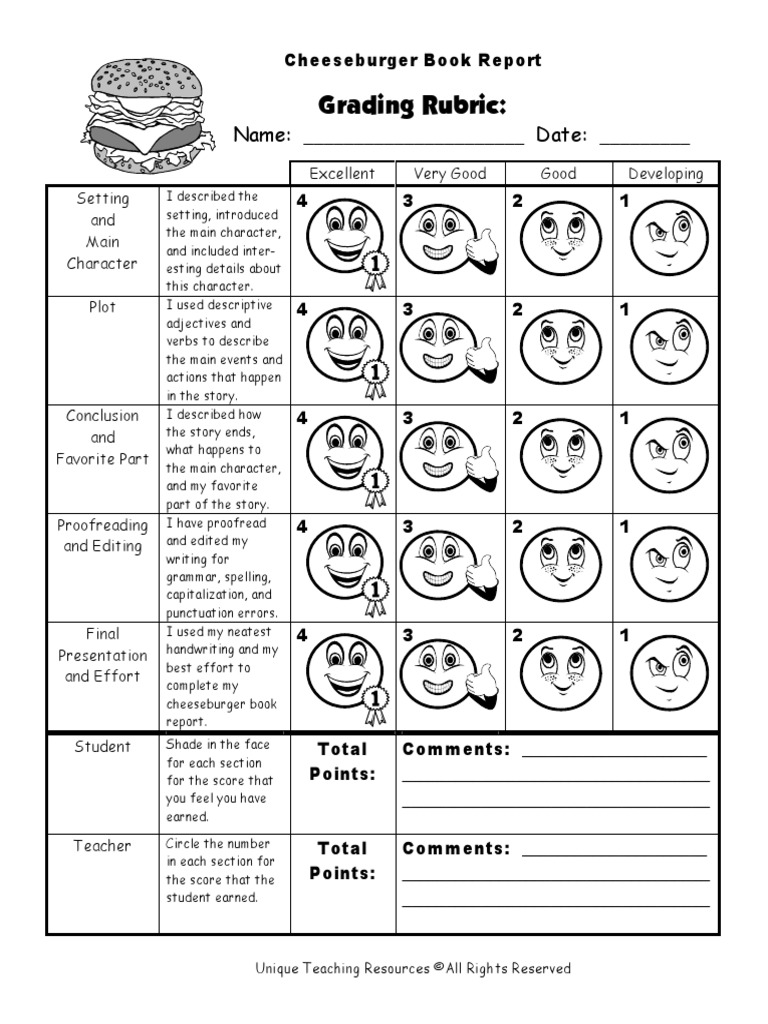 2 A Cheeseburger Grading Rubric | PDF