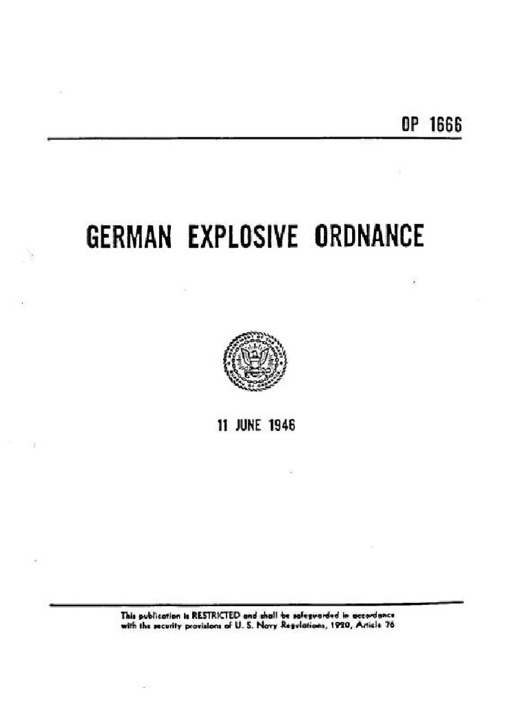 German Explosive Ordnance Vol 1 | PDF | Explosion | Nature