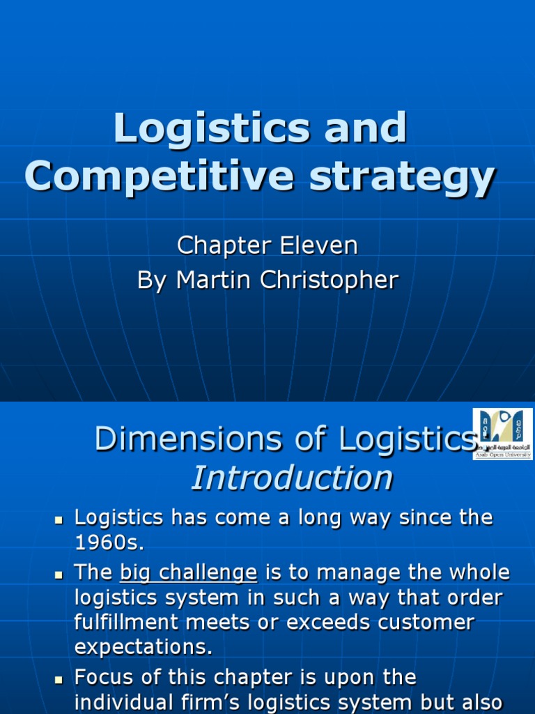 Logistics and Competitive Advantage | PDF | Logistics | Supply Chain ...