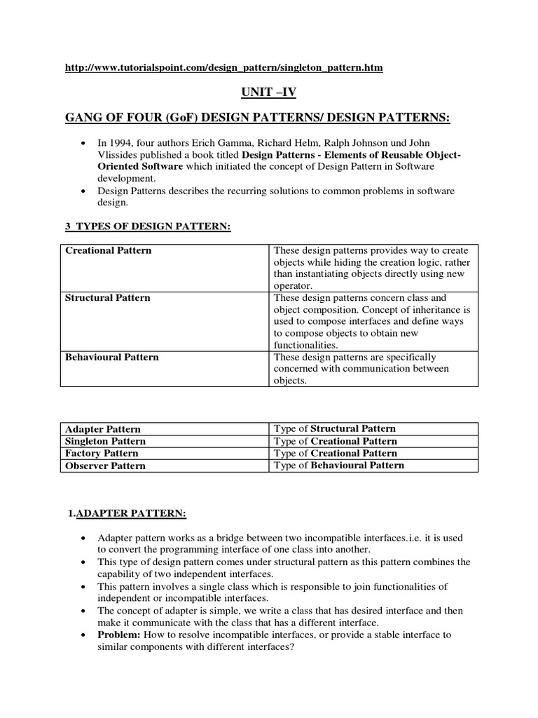GoF Design Pattern | PDF | Class (Computer Programming) | Software ...