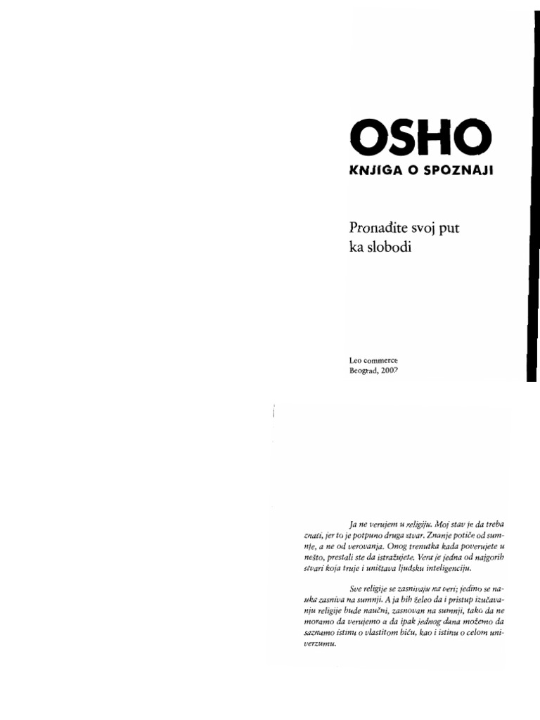 Osho Knjiga o Spoznaji | PDF