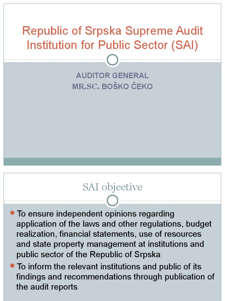 Role of the Supreme Audit Institution | PDF