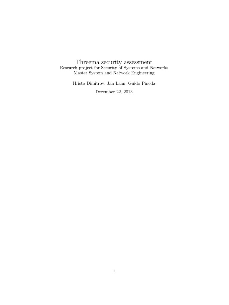 Threema Report | PDF | Transport Layer Security | Key (Cryptography)