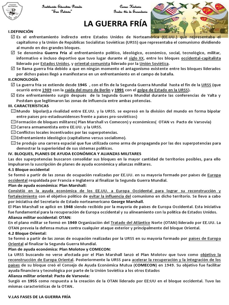 Sepa Historia 4to La Guerra Fria | PDF